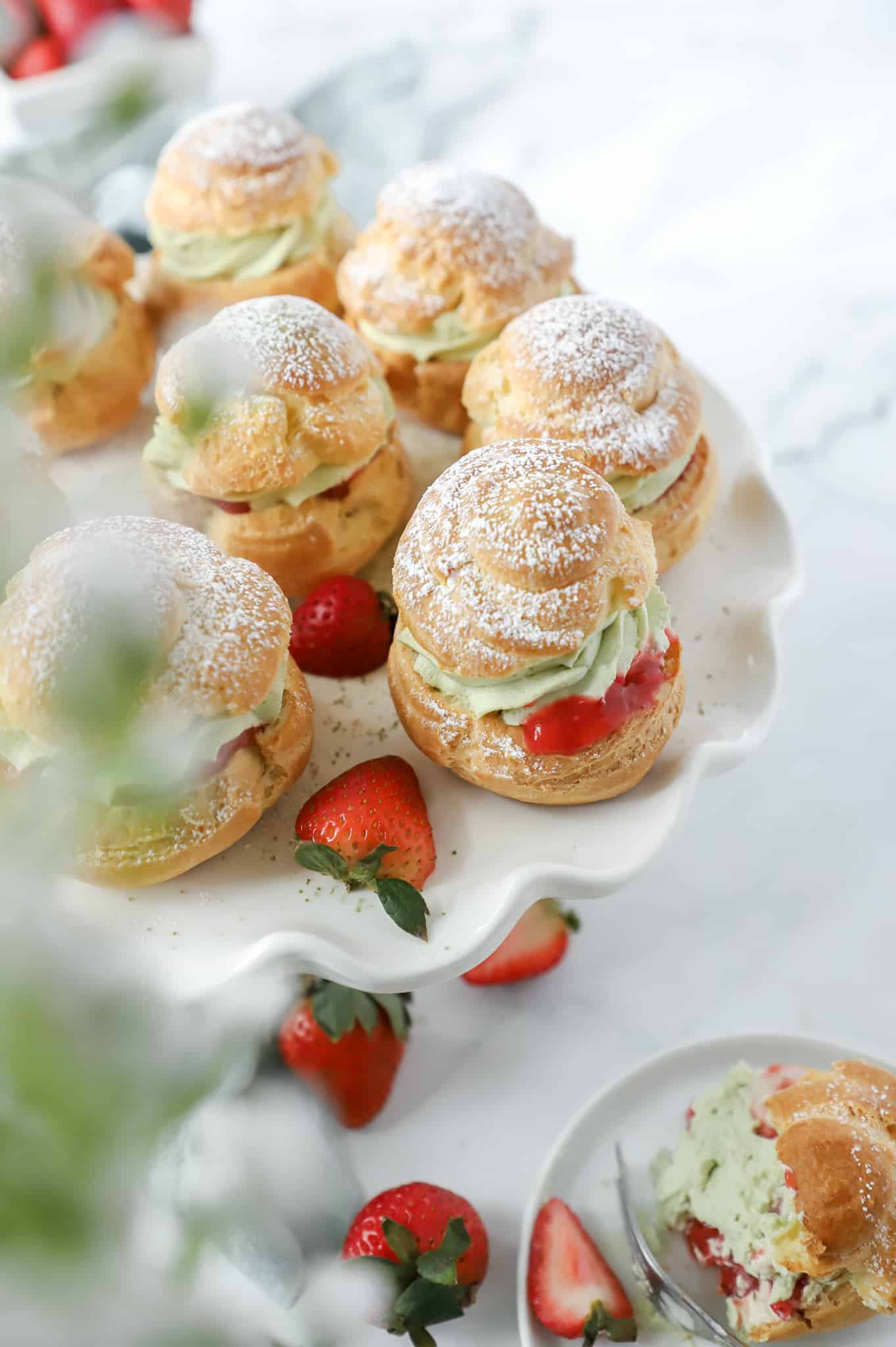 Strawberry Matcha Cream Puffs | 12 Kitchens